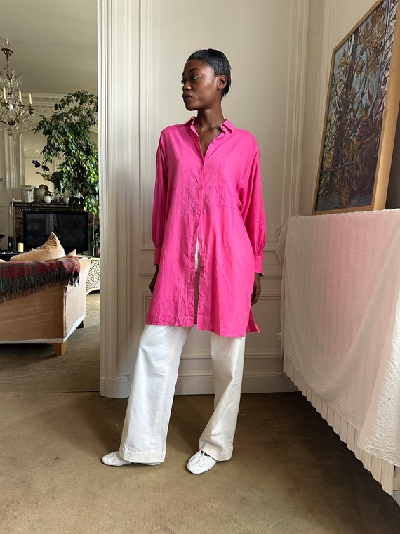 1970s Mic Mac Saint Tropez tunic, bright pink cotton,… - Gem