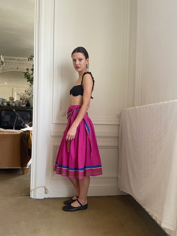 1970s Chacok by Arlette Decock high waisted pink skir… - Gem