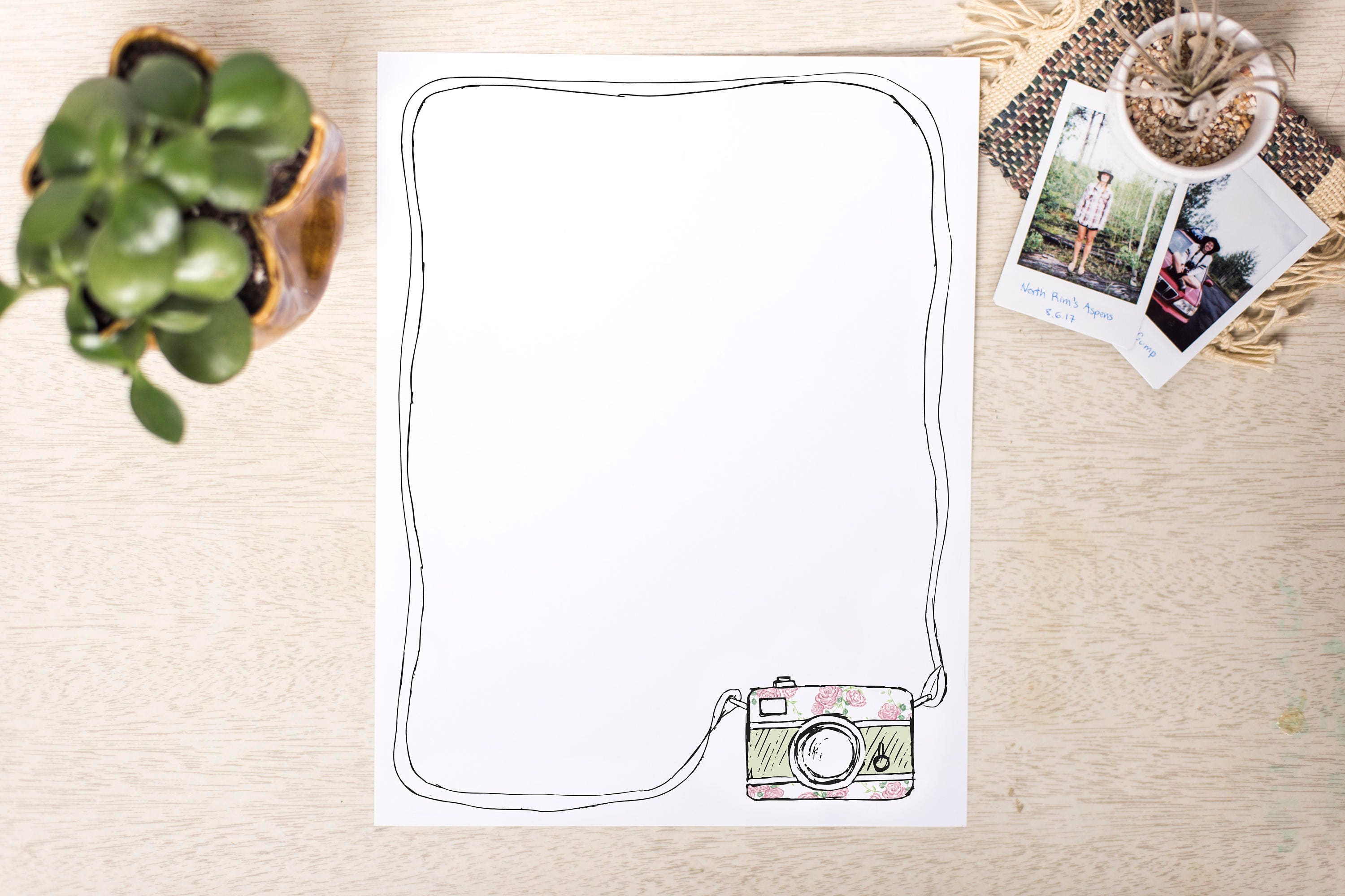 Camera Digital Stationery, Printable Writing Paper, Instant Download ...