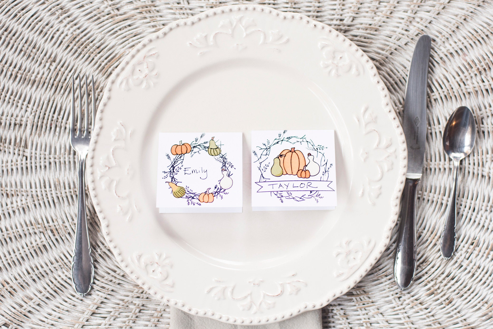 Thanksgiving Name Tags Printable, Thanksgiving Place Cards Downloadable ...