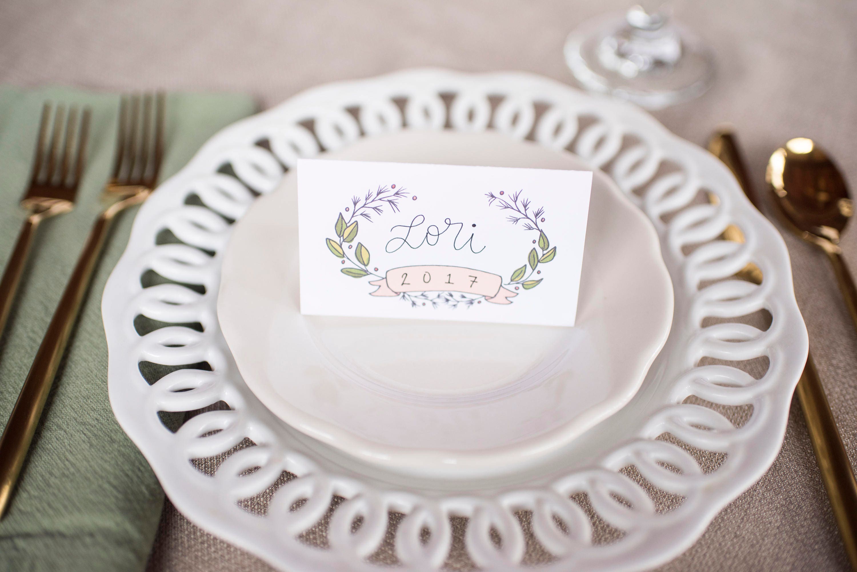 Two Printable Designs Name Tags, Buffet Food Tag, Holiday Seating Card ...