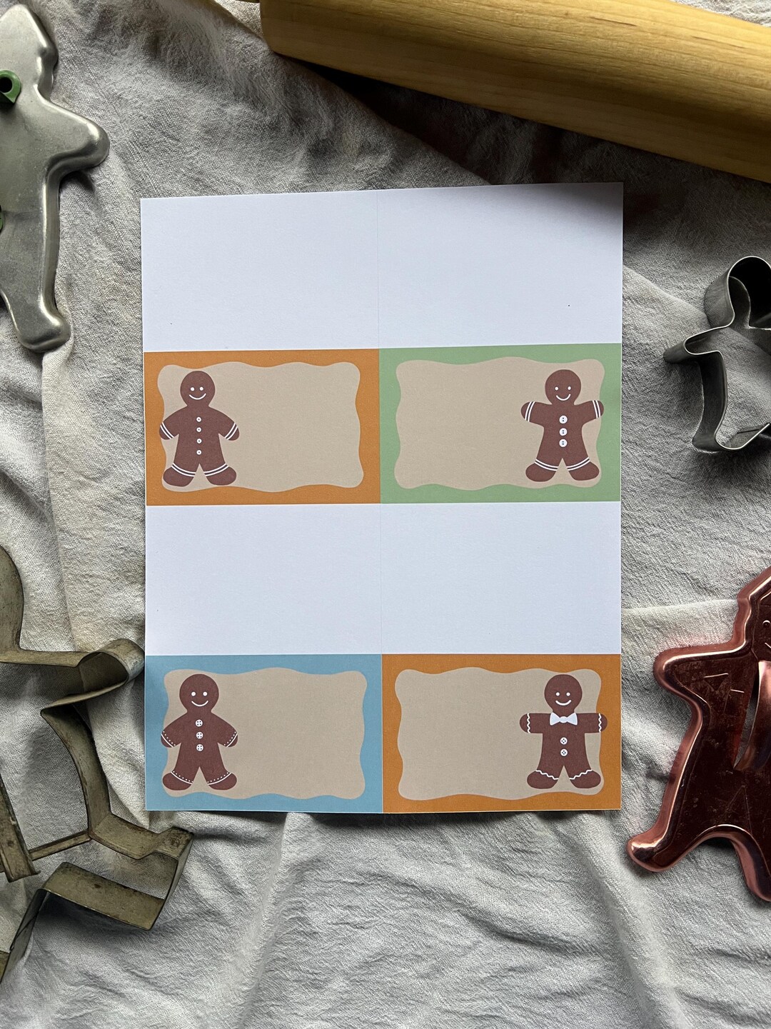 Gingerbread Man Printable Place Cards • Holiday Table Tents • Christmas ...