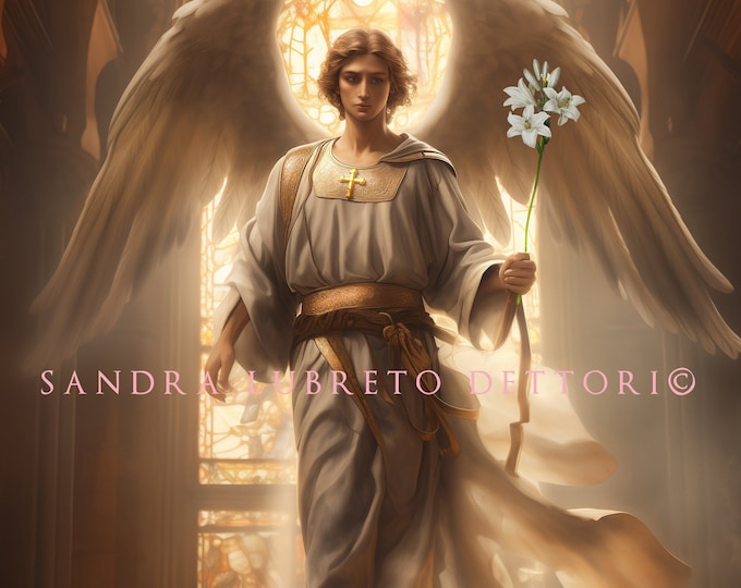 Saint Gabriel the Archangel, St Gabriel Print, Catholic Art, Religious ...
