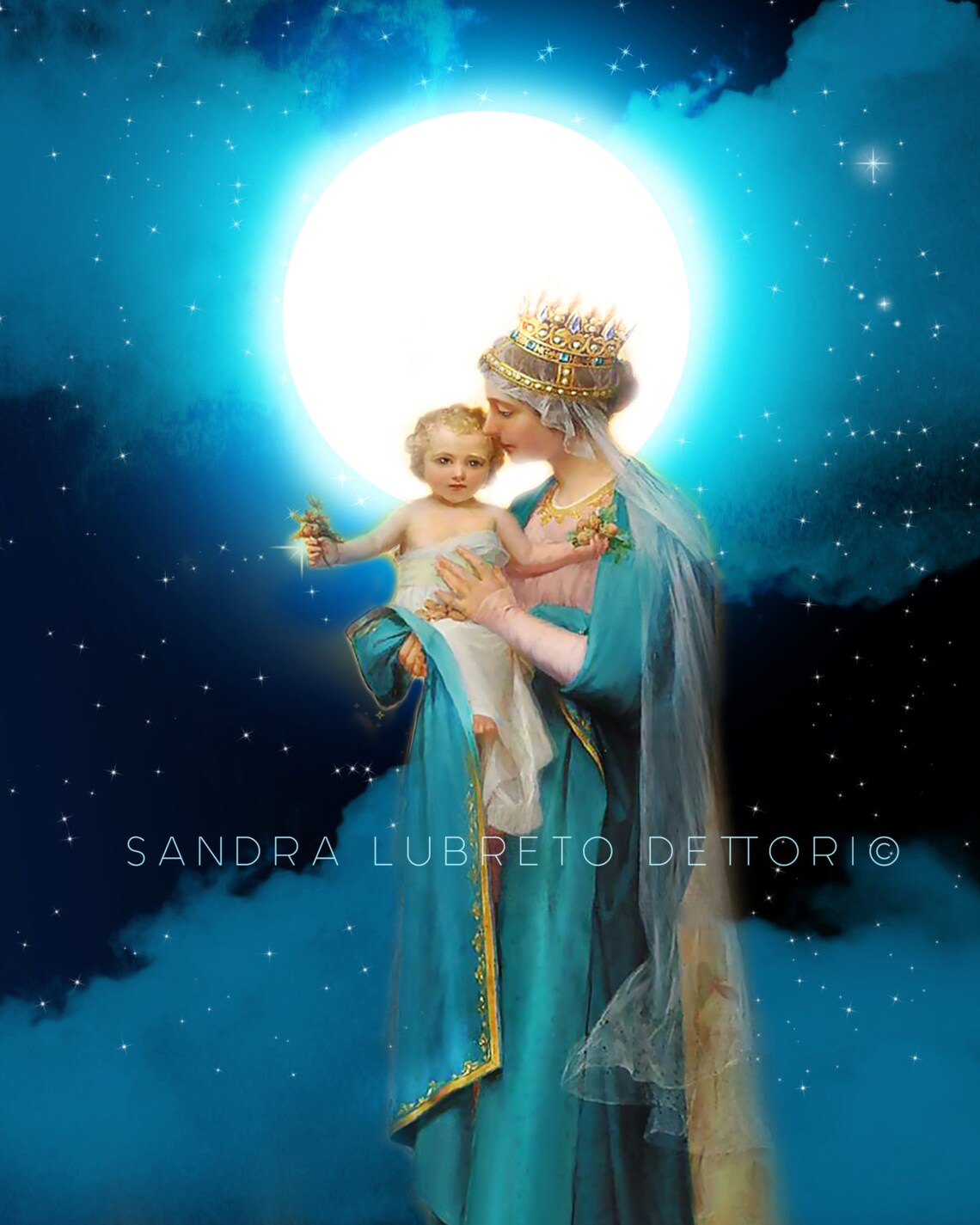 Blessed Mother With Jesus Catholic Art Religious Art | Etsy