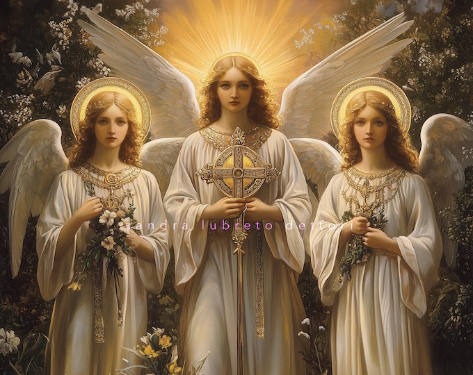 Guardian Angels Print, Catholic Art, Religious Art, Catholic Gift, Wall ...