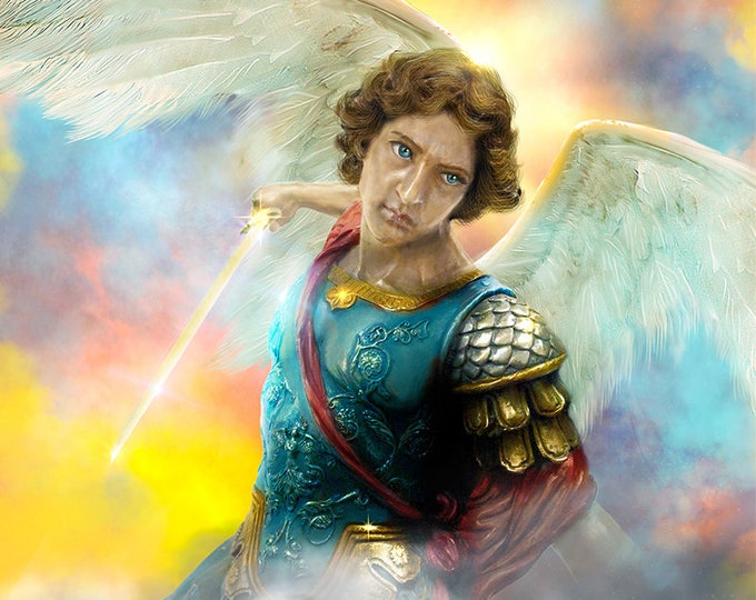Saint Michael the Archangel, St Michael Print, Catholic Art, Religious ...