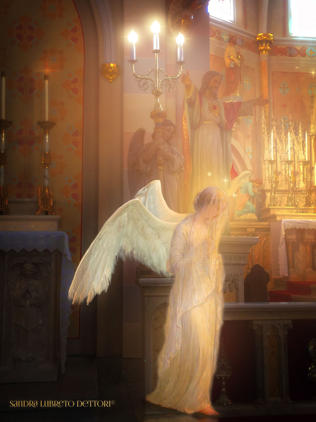 Religious Art, Catholic Art, Among Angels Print by Sandra Lubreto ...
