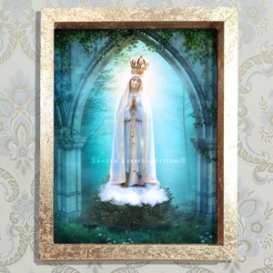 Virgin Mary Print, Our Lady of Fatima,catholic Art, 8x10" or 11x14 ...