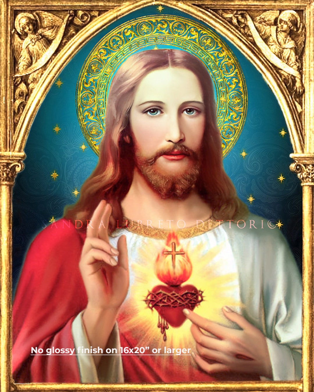 Sacred Heart of Jesus, Religious Art, Catholic Art, 8x10" 11x14" 16x20 ...