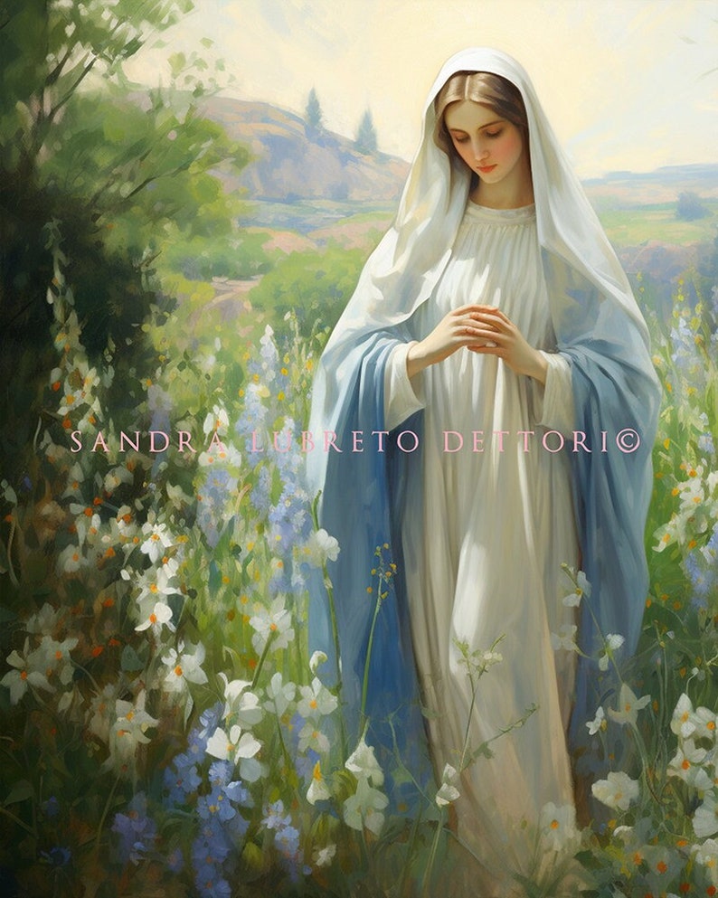 Virgin Mary, Blessed Mother, Immaculate Heart of Mary, 8x10",11x14 ...