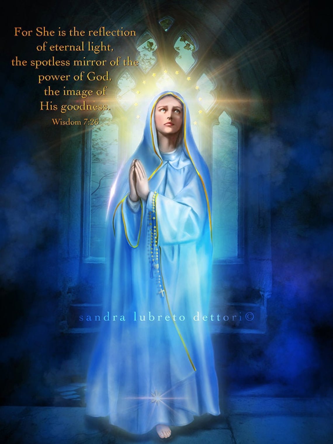 Catholic Art Virgin Mary in Blue Religious Art 8x 10 - Etsy