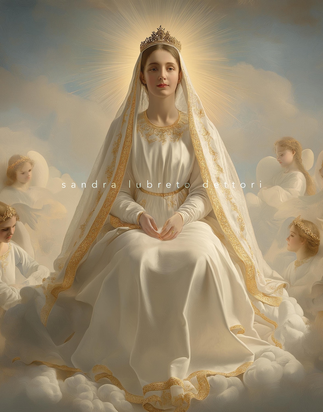 Rainha do Céu, Virgem Maria, Rainha dos Anjos, Arte Católica, Decoração ...
