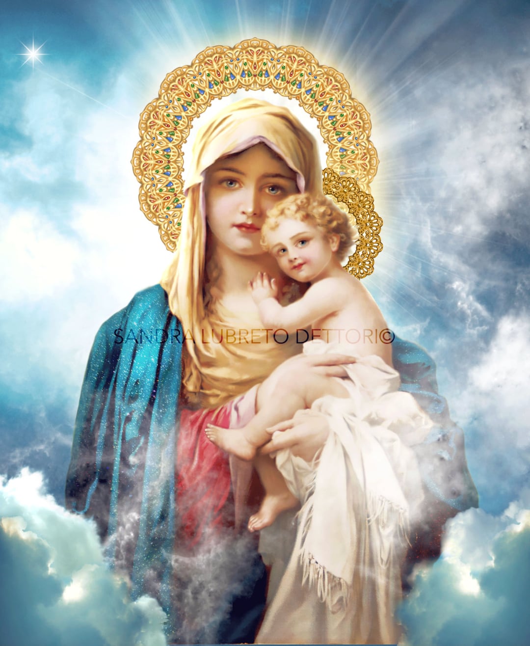 Virgin Mary With Child Jesus Catholic Art, Religious Art, Print 8x10 ...