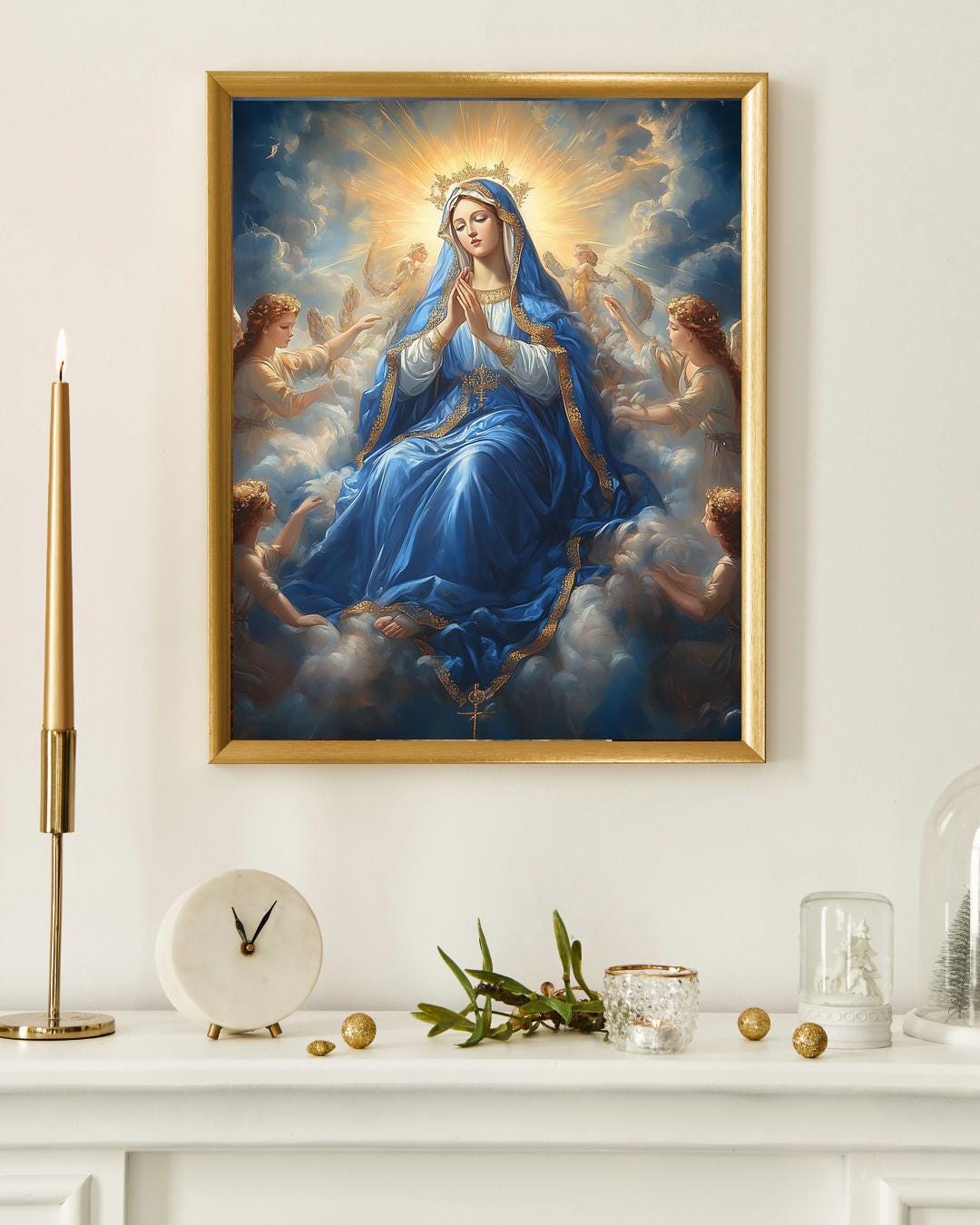 Assumption of Mary, Blessed Mother, Virgin Mary, Catholic Art, DIGITAL ...