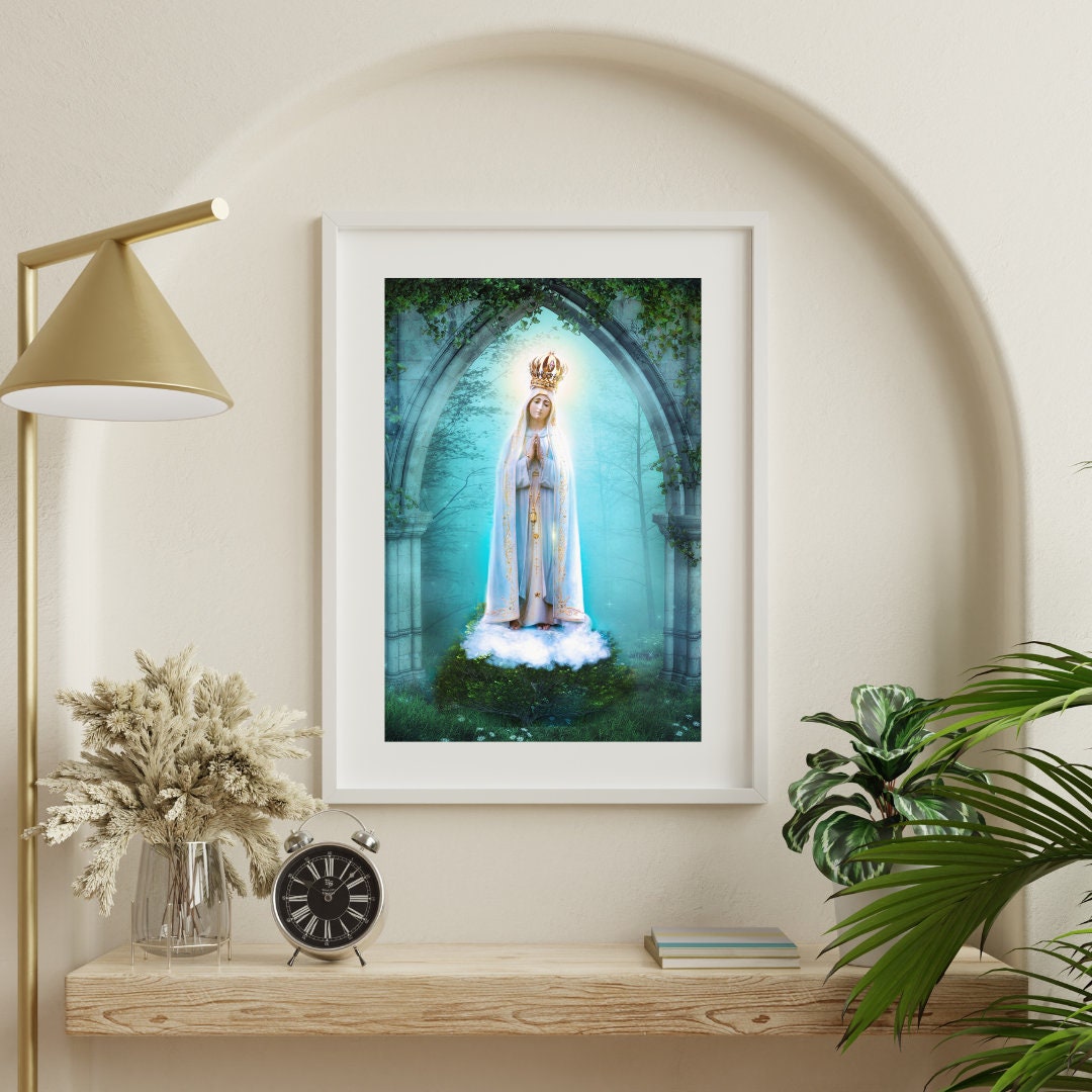 Virgin Mary Print, Our Lady of Fatima,catholic Art, 8x10" or 11x14 ...