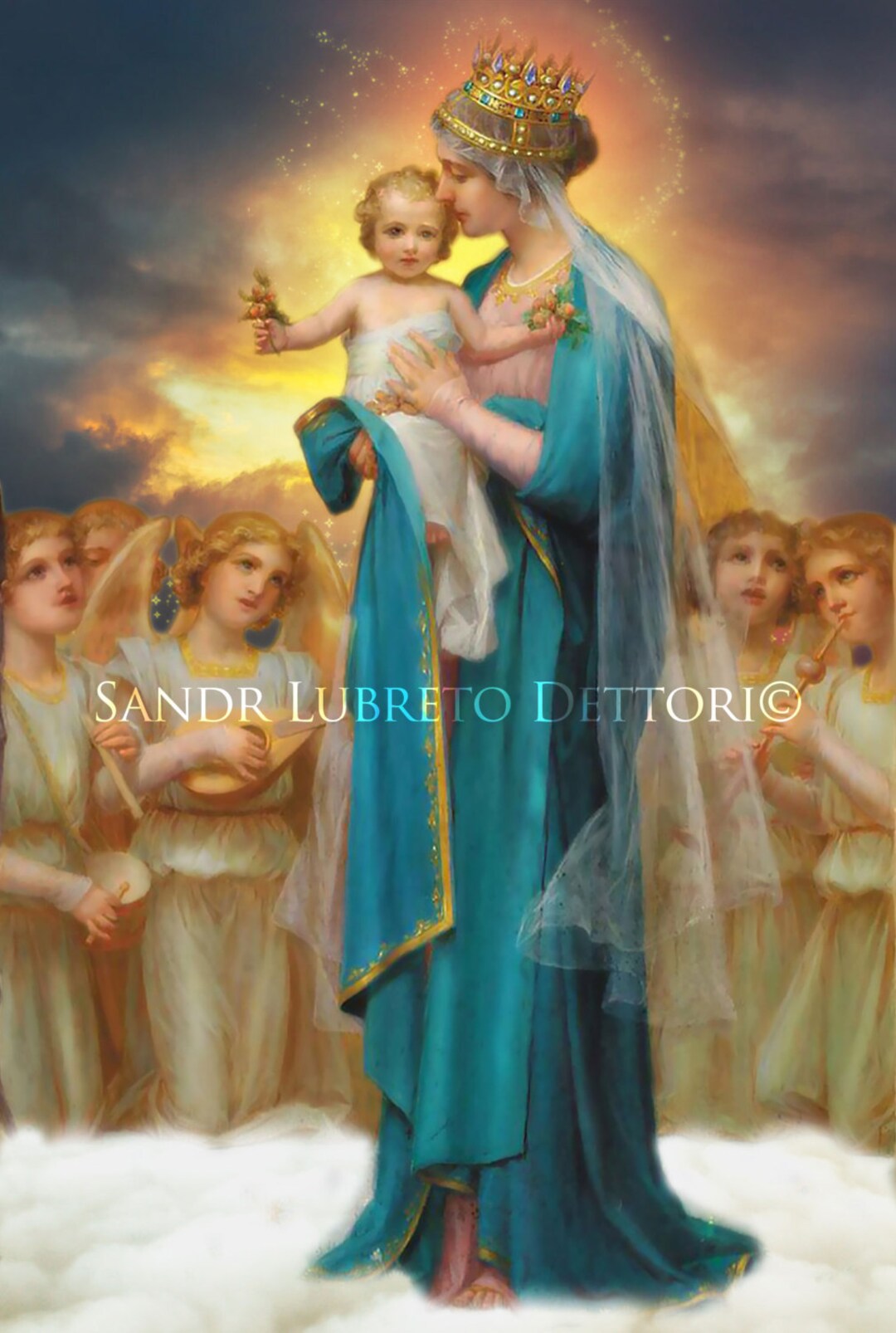 Our Lady of the Angels, Virgin Mary Print, Catholic Art Print, 13x19 ...