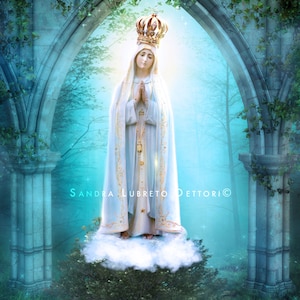 Virgin Mary Print, Our Lady of Fatima,catholic Art, 8x10" or 11x14 ...