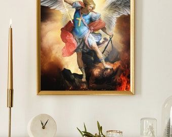 St. Michael the Archangel Poster Print. Saint Michael Wall Art - Etsy