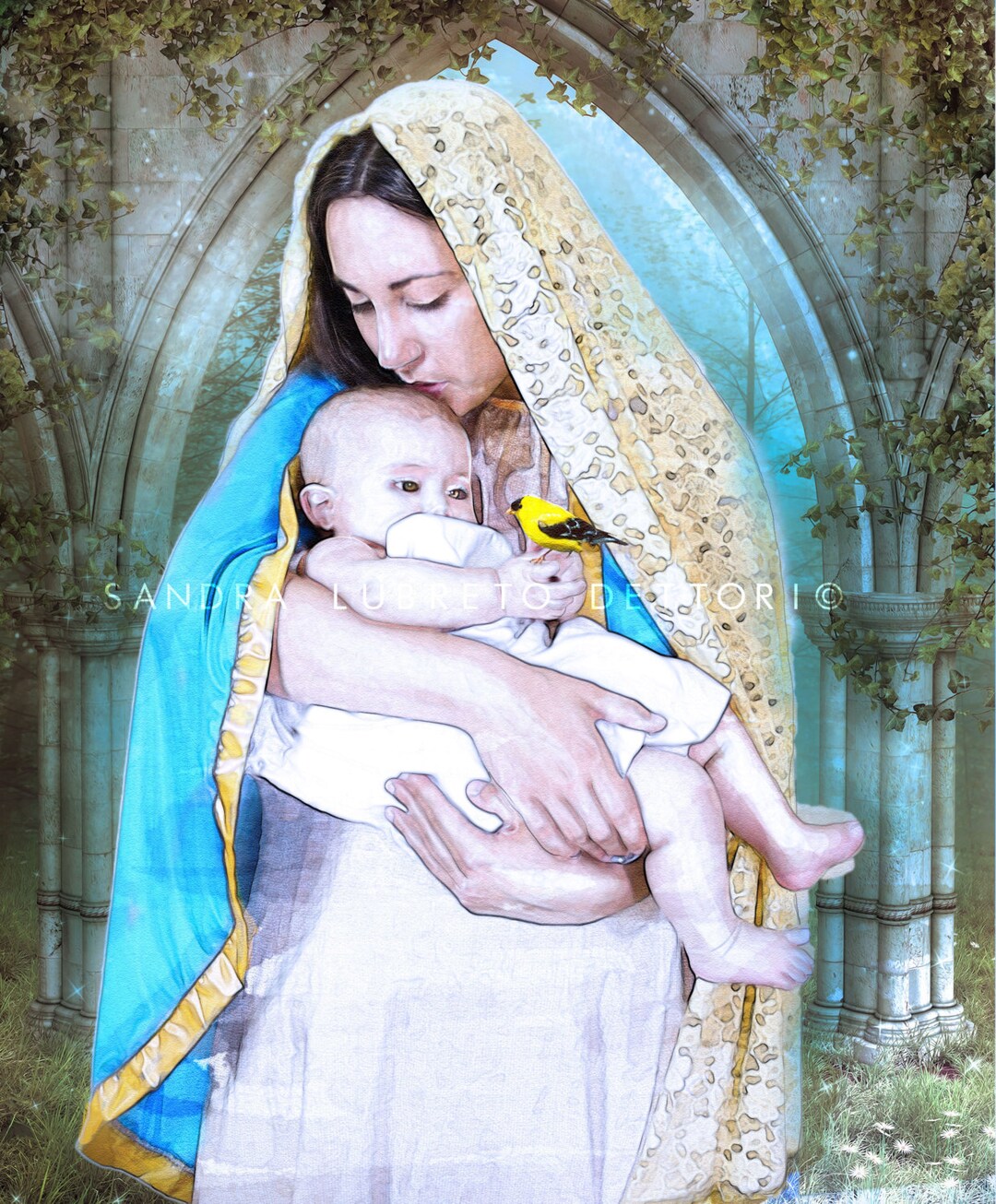 Catholic Art, Virgin Mary With Child Jesus, Religious Art, 8x10 ...