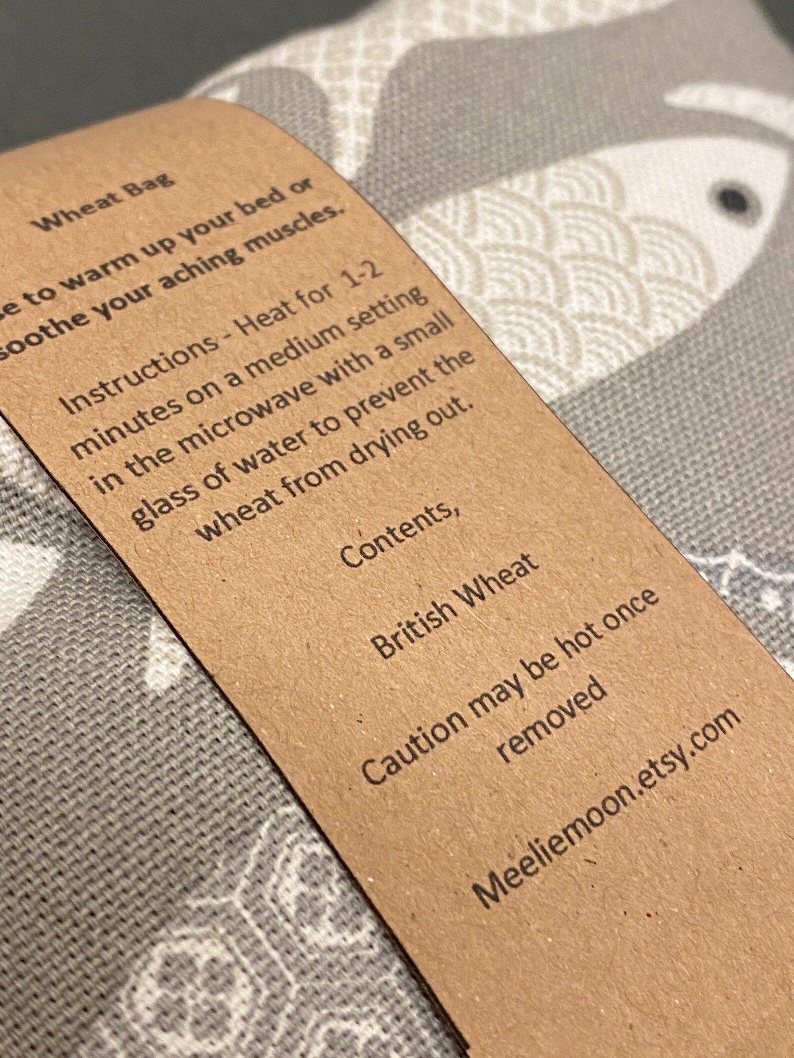 Wheat Bag Grey Fish Wheat Heat Pack Heat Therapy Wheat | Etsy
