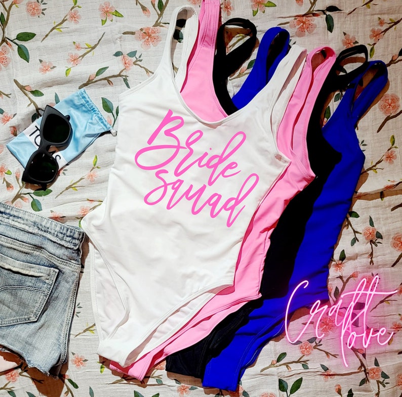 Bride Squad Swimsuit Bride Bathing Suit Future Mrs Swimsuit Etsy