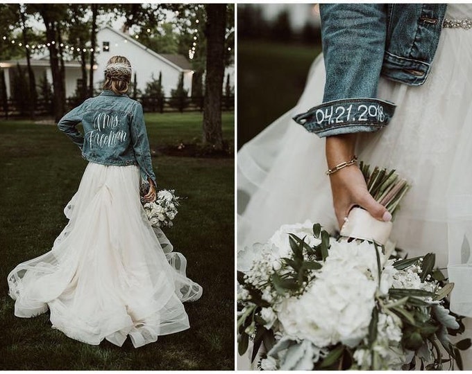 Bride Denim Jacket, Custom Denim Jacket, Personalized Jean Jacket ...