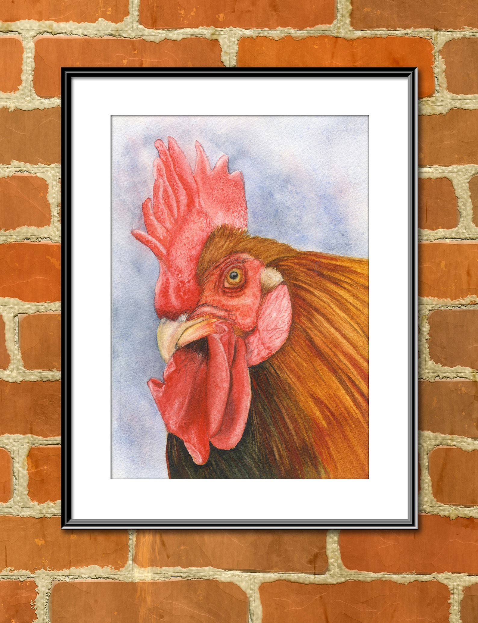 Rhode Island Red Rooster Fine Art PRINT From an Original - Etsy