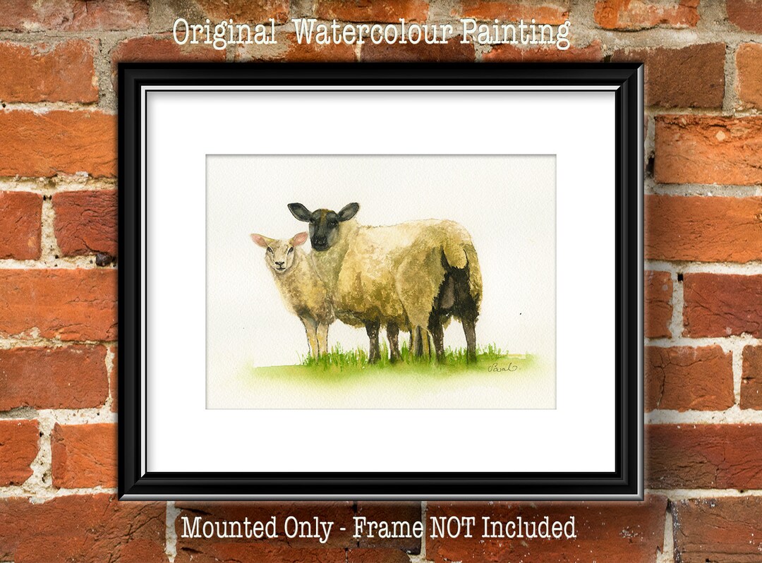 Ewe and Her Lamb Painting in Watercolour, an Original Painting, NOT A ...