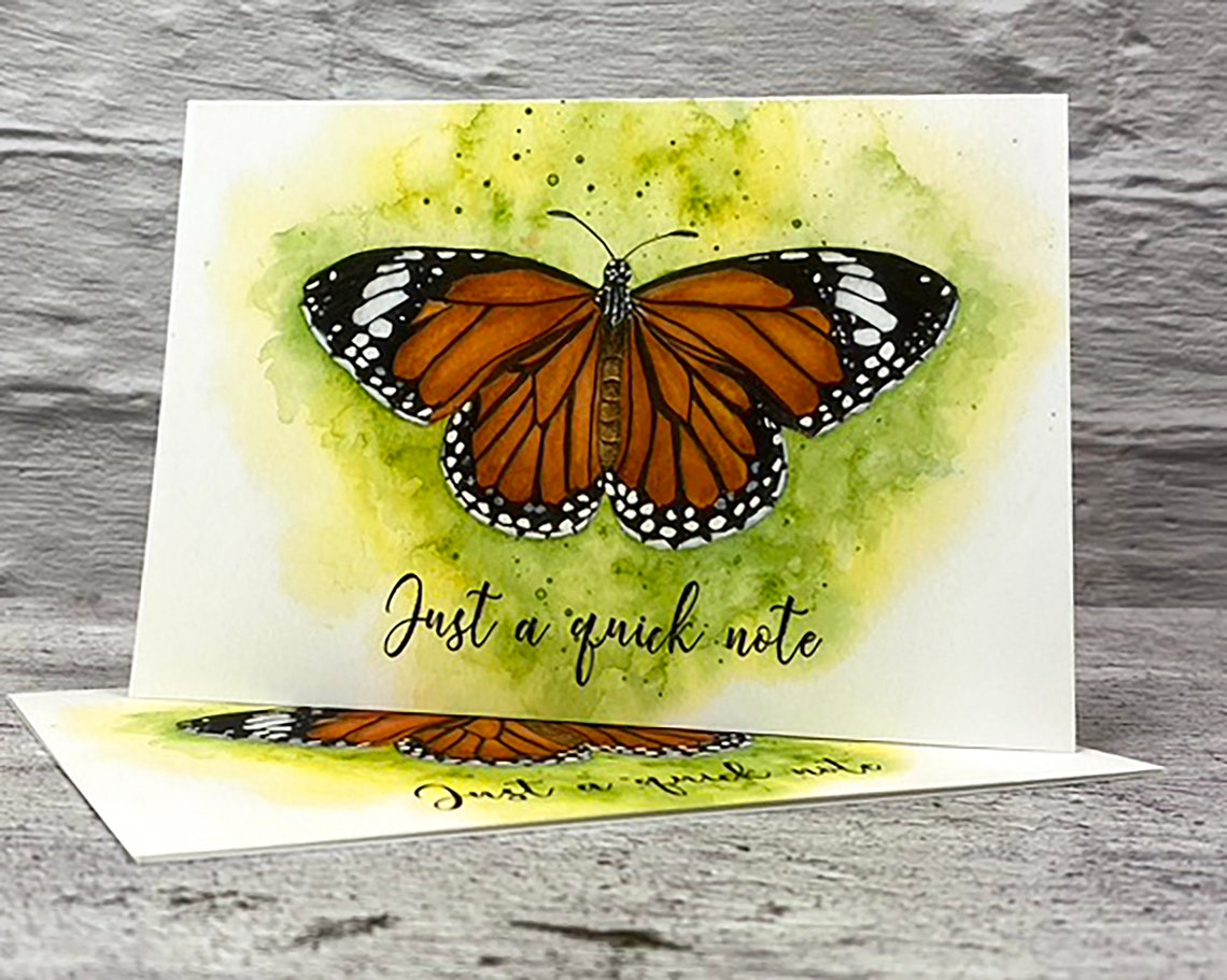 Monarch Butterfly Notecards, A Pack of 5 Folded Notecards With ...