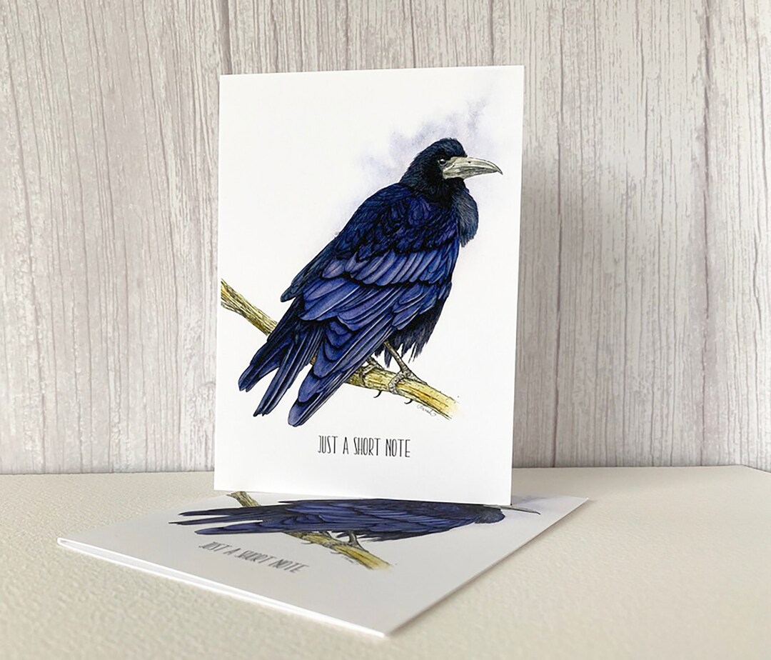 Rook Corvid Wild Bird, Notecards, A Pack of 5 Folded Notecards With ...