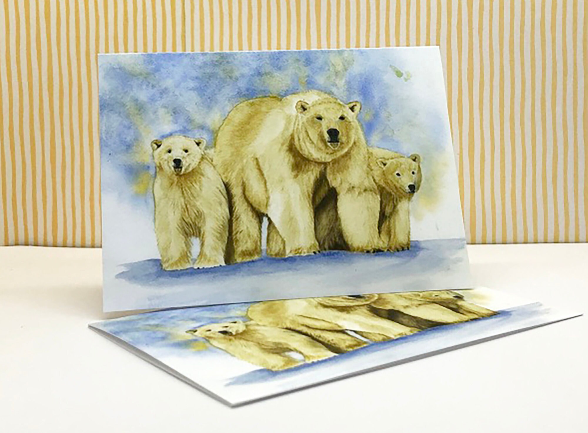 Osos polares tarjetas de notas un paquete de 5 tarjetas de - Etsy España