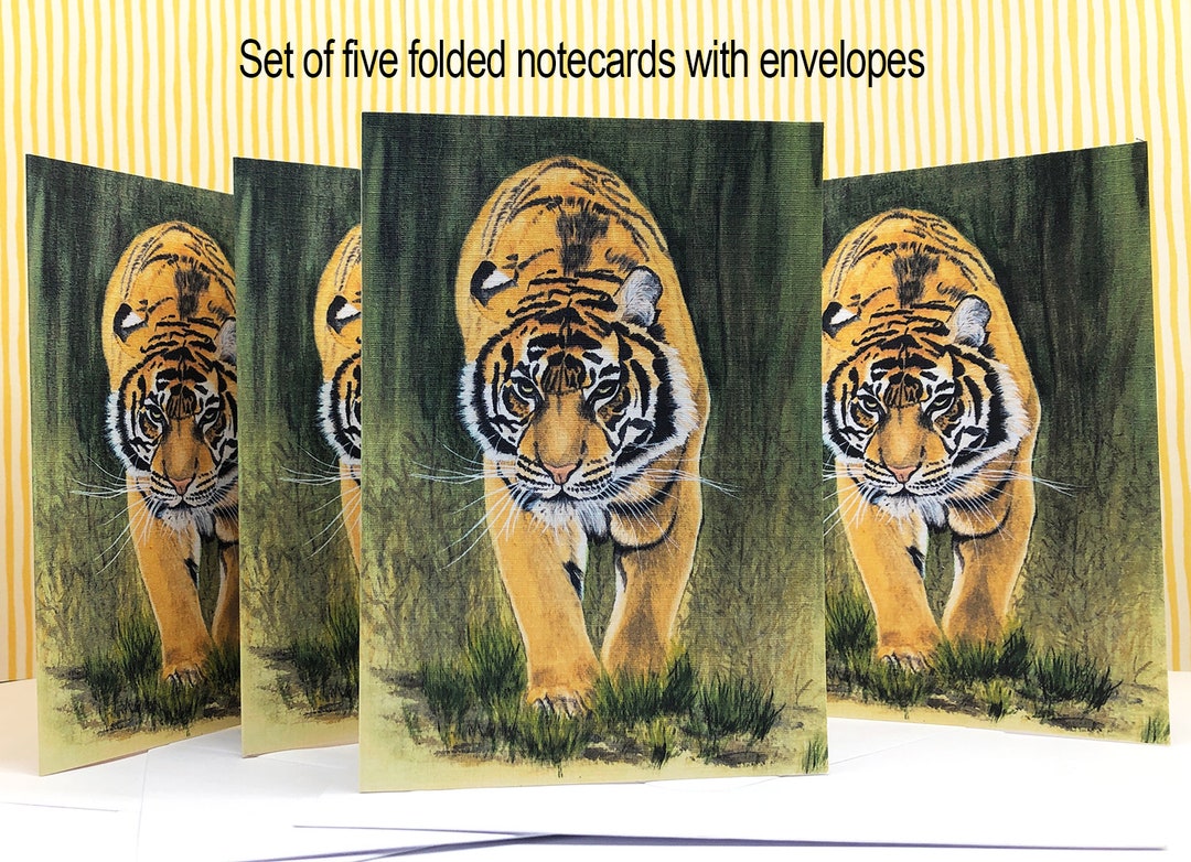 Siberian Tiger, Notecards, A Pack of 5 Folded Notecards With Envelopes ...