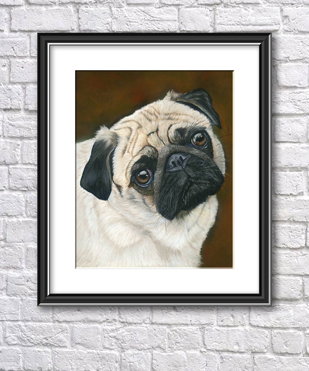 Pug PRINT From an Original Pug Painting Dog Painting Fine Art - Etsy