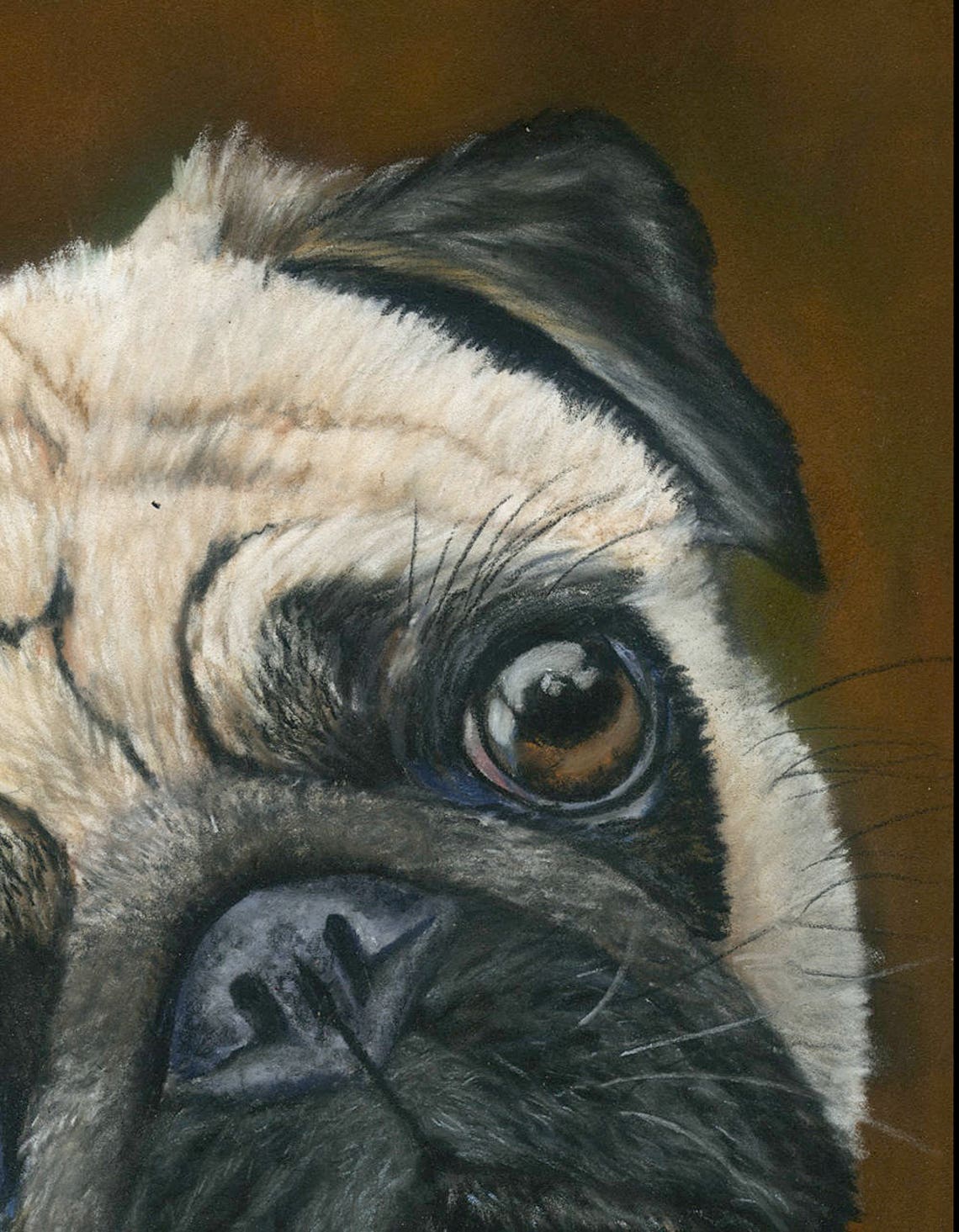 Pug PRINT From an Original Pug Painting Dog Painting Fine Art - Etsy