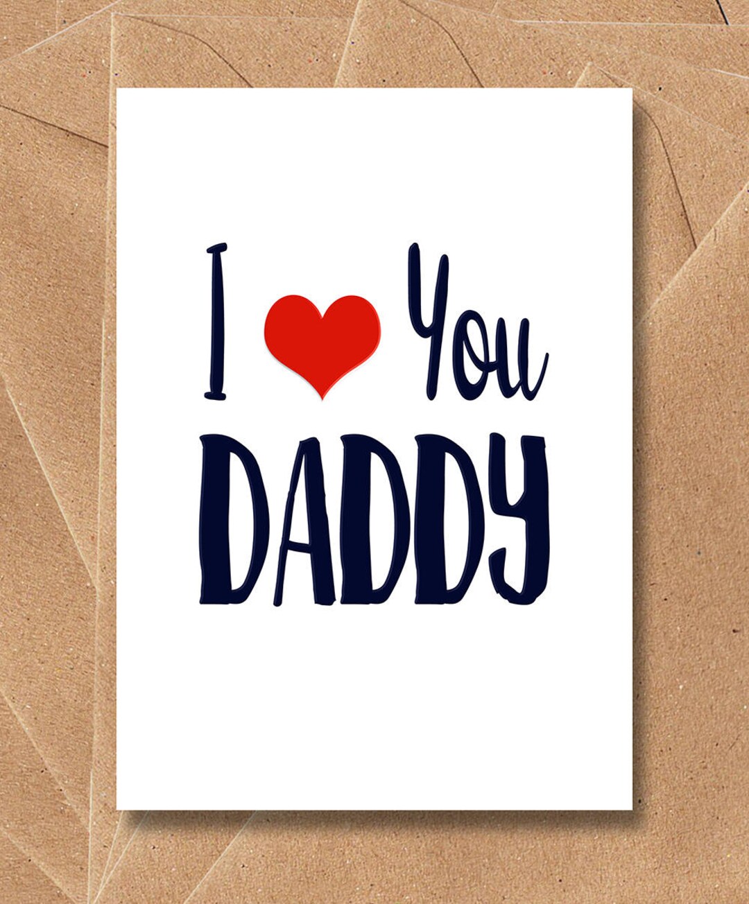Fathers Day Card With a Luxury Paper Insert, Love You Daddy, Love My ...
