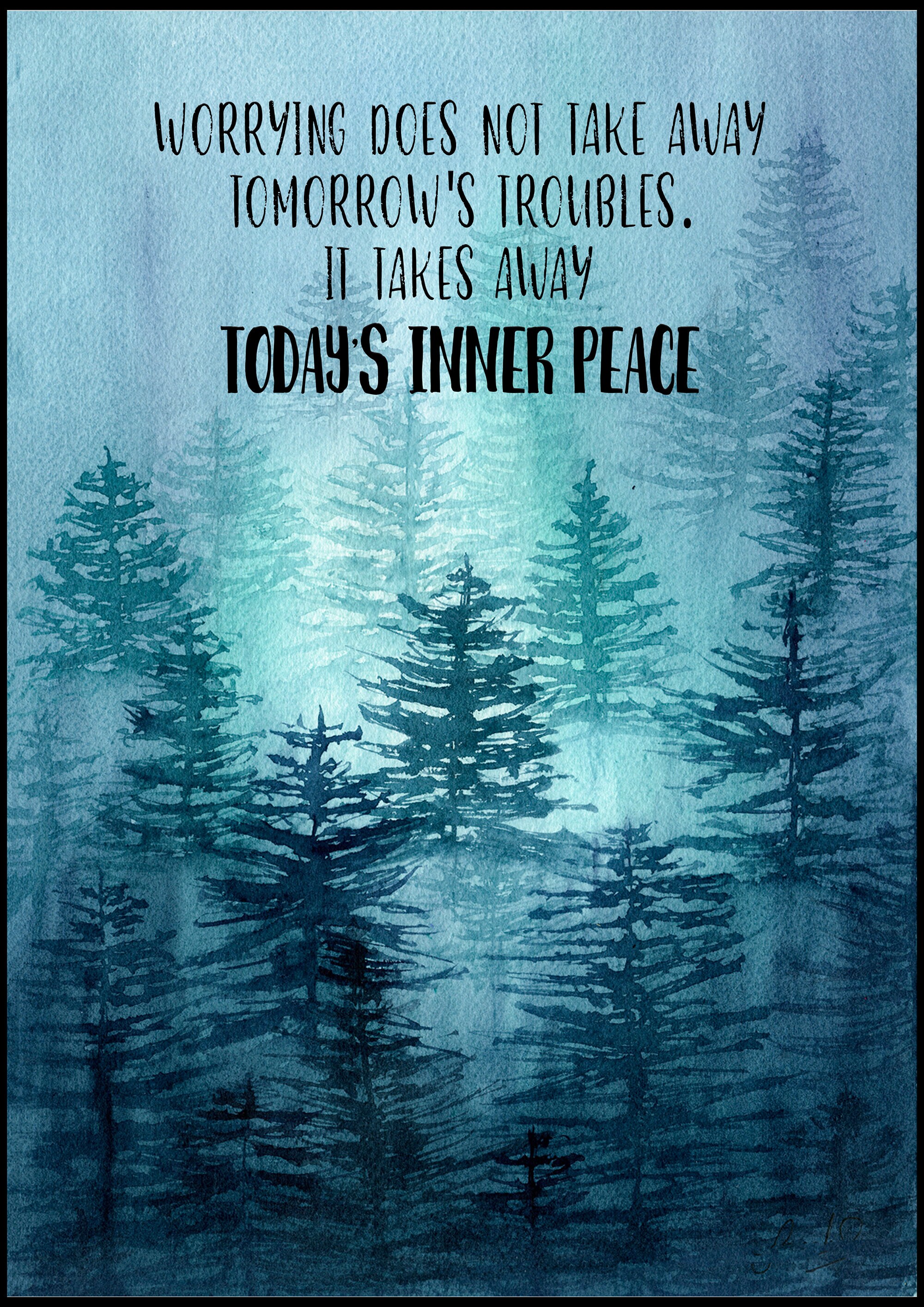 Misty Forest Motivational Inspirational Quote PRINT from an | Etsy