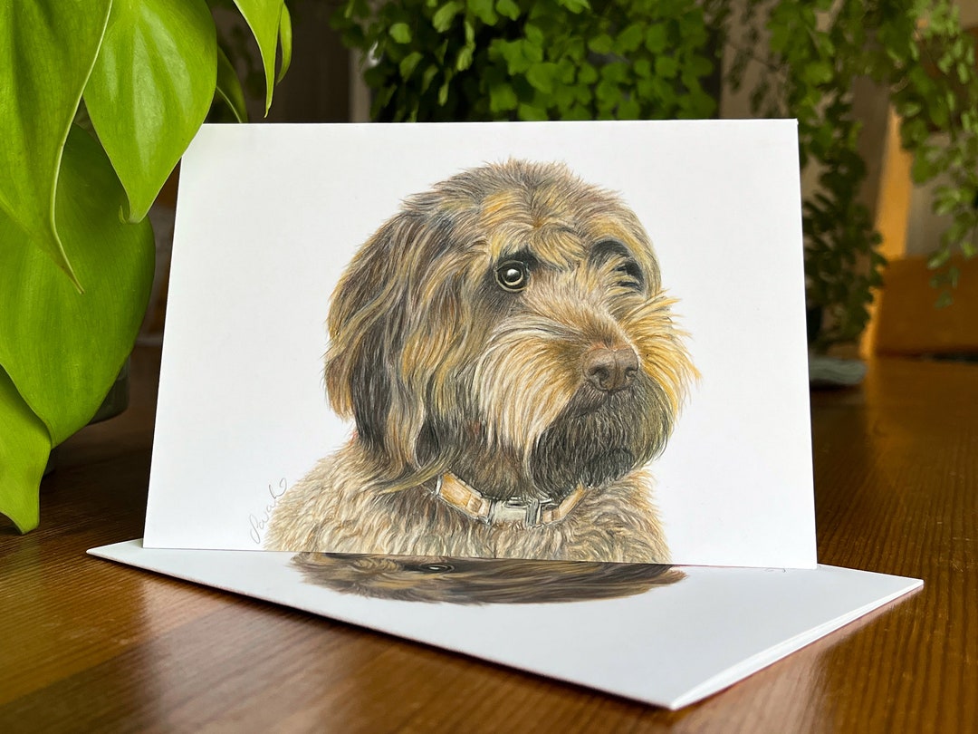 Chocolate Coloured Cockapoo Dog Notecards, A Pack of 5 Folded Notecards With Envelopes ...