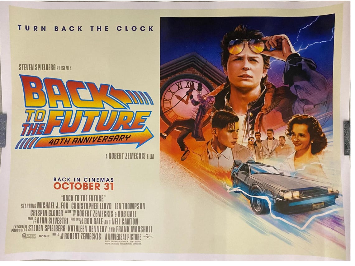 Back to the Future 40th Anniversary Original Quad Cinema Poster - Etsy