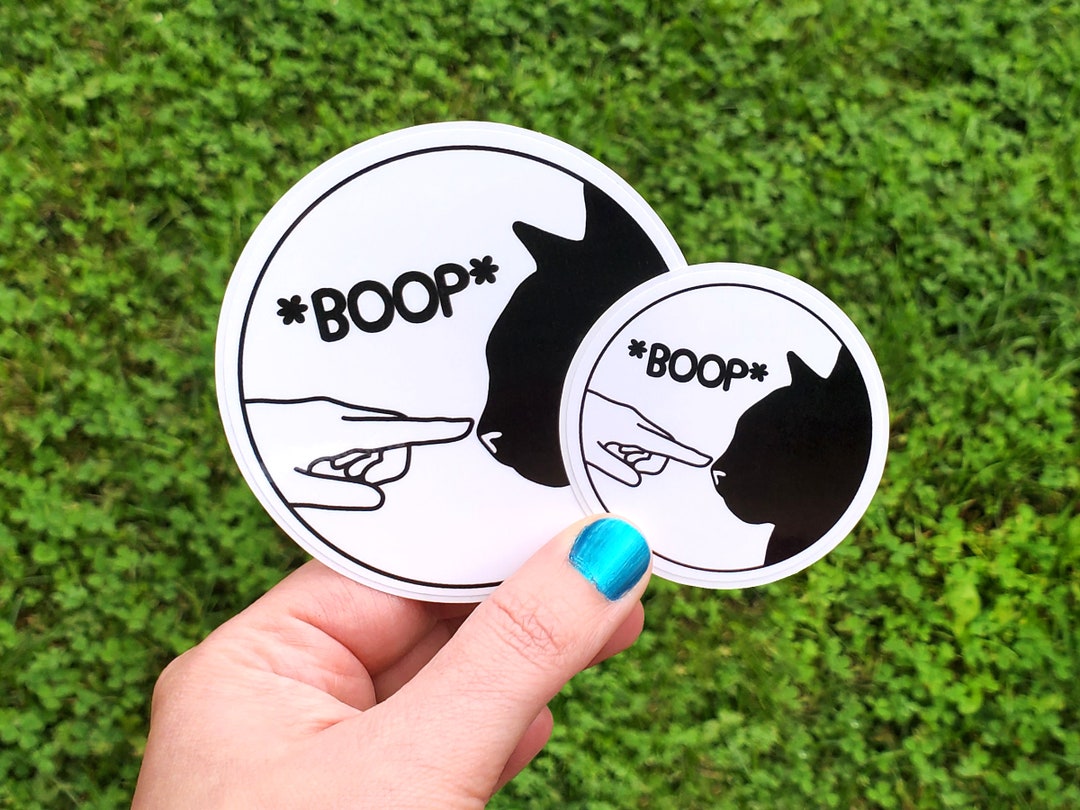 Boop the Nose Cat Sticker - Vinyl Sticker for Tumblers, Laptops, Phone ...