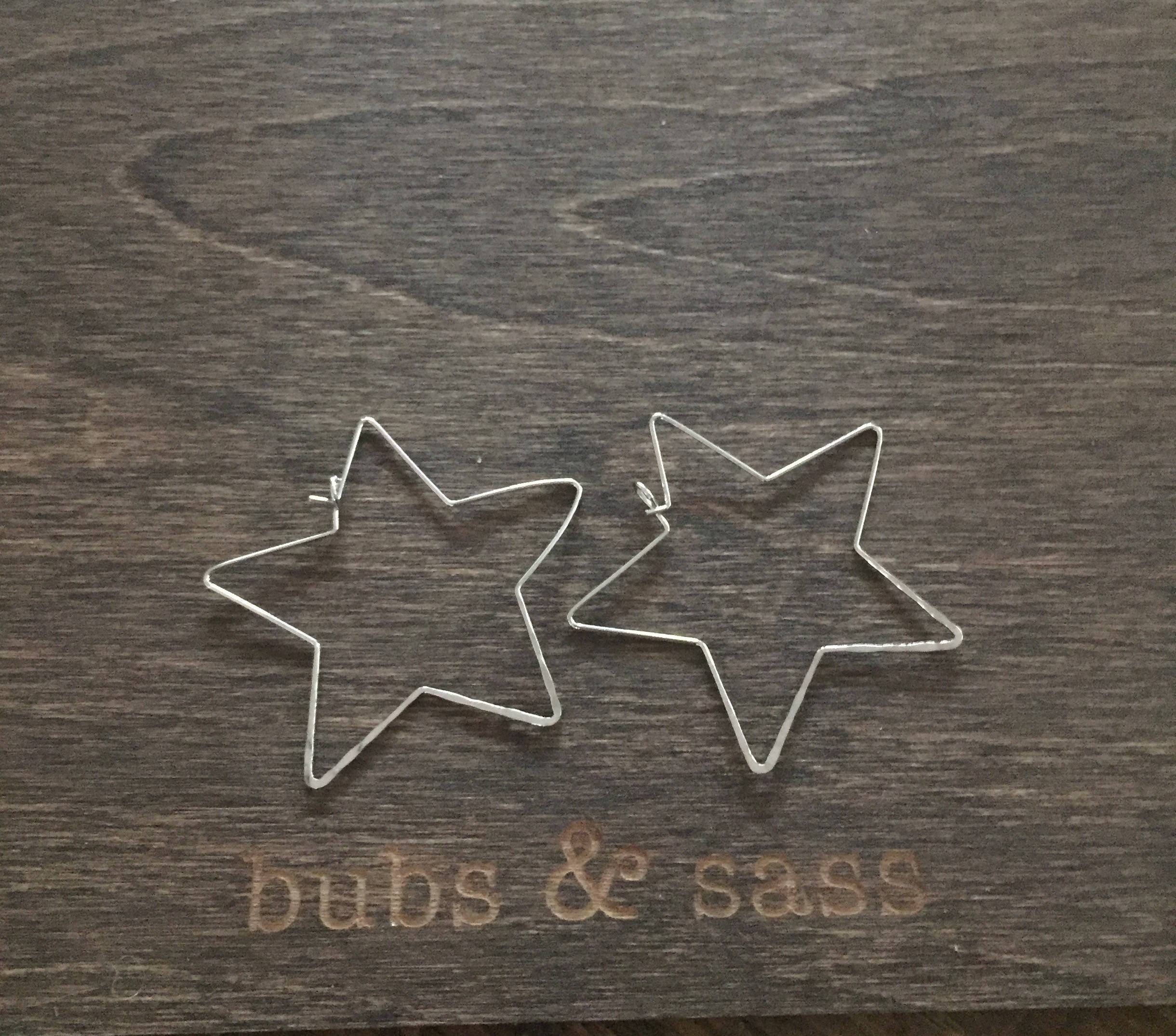 Hammered Star Wire Earrings. Star Earrings. Star Hoops. Hoop Earrings ...