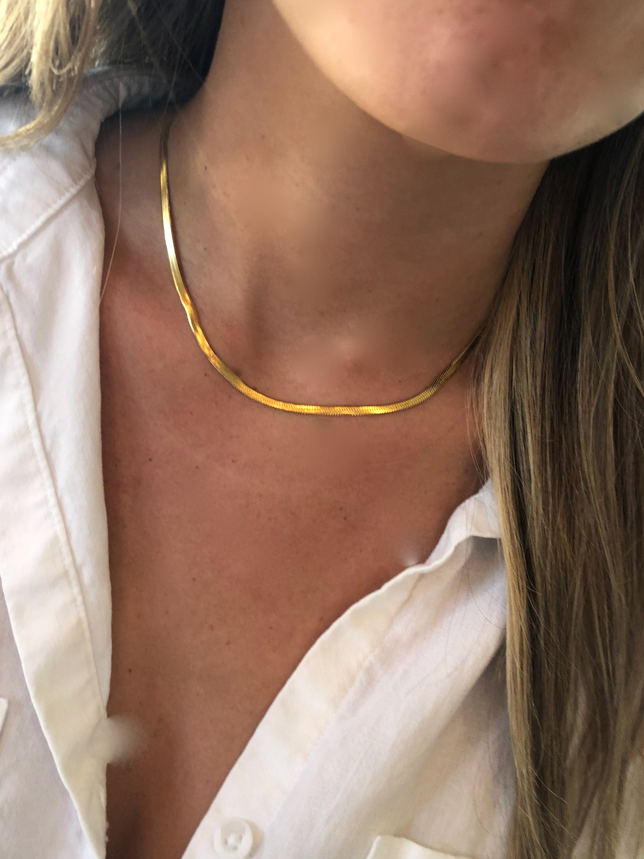 Thin Snake Chain Necklace - Etsy