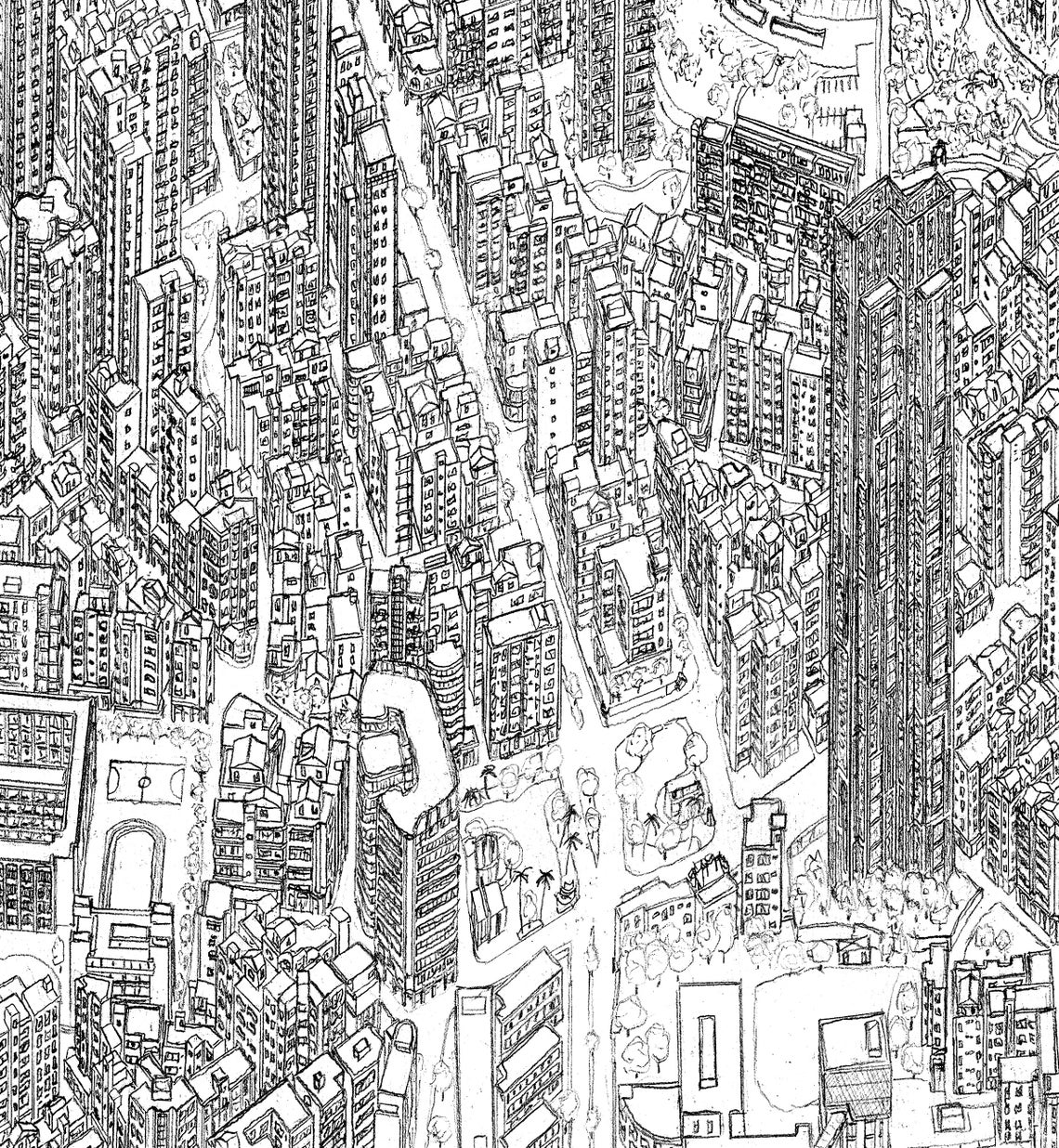 Taipei Tianmu District Hand Drawn Bird's Eye Map Print - Etsy