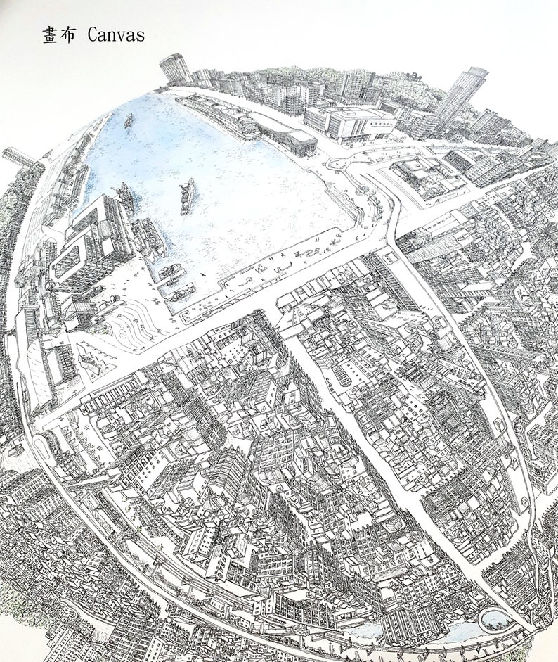 Keelung City, Taiwan. Hand Drawn City Map. Poster, Fabric, and Canvas ...