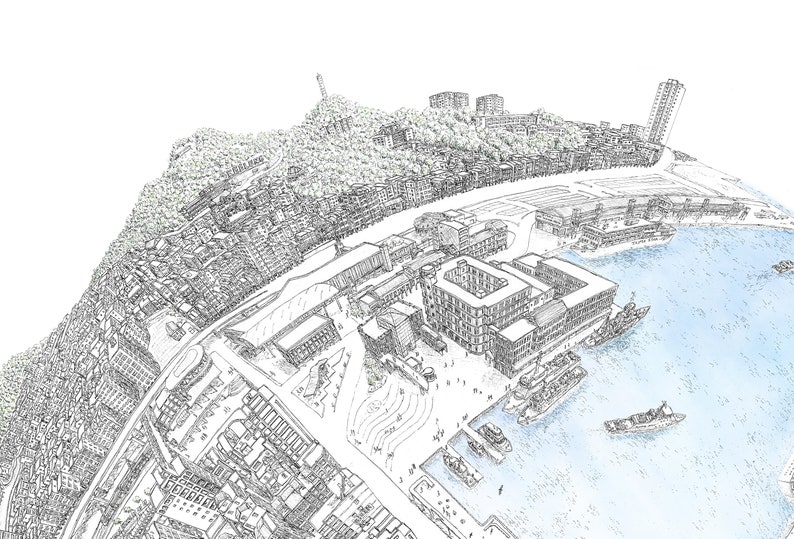 Keelung City, Taiwan. Hand Drawn City Map. Poster, Fabric, and Canvas ...