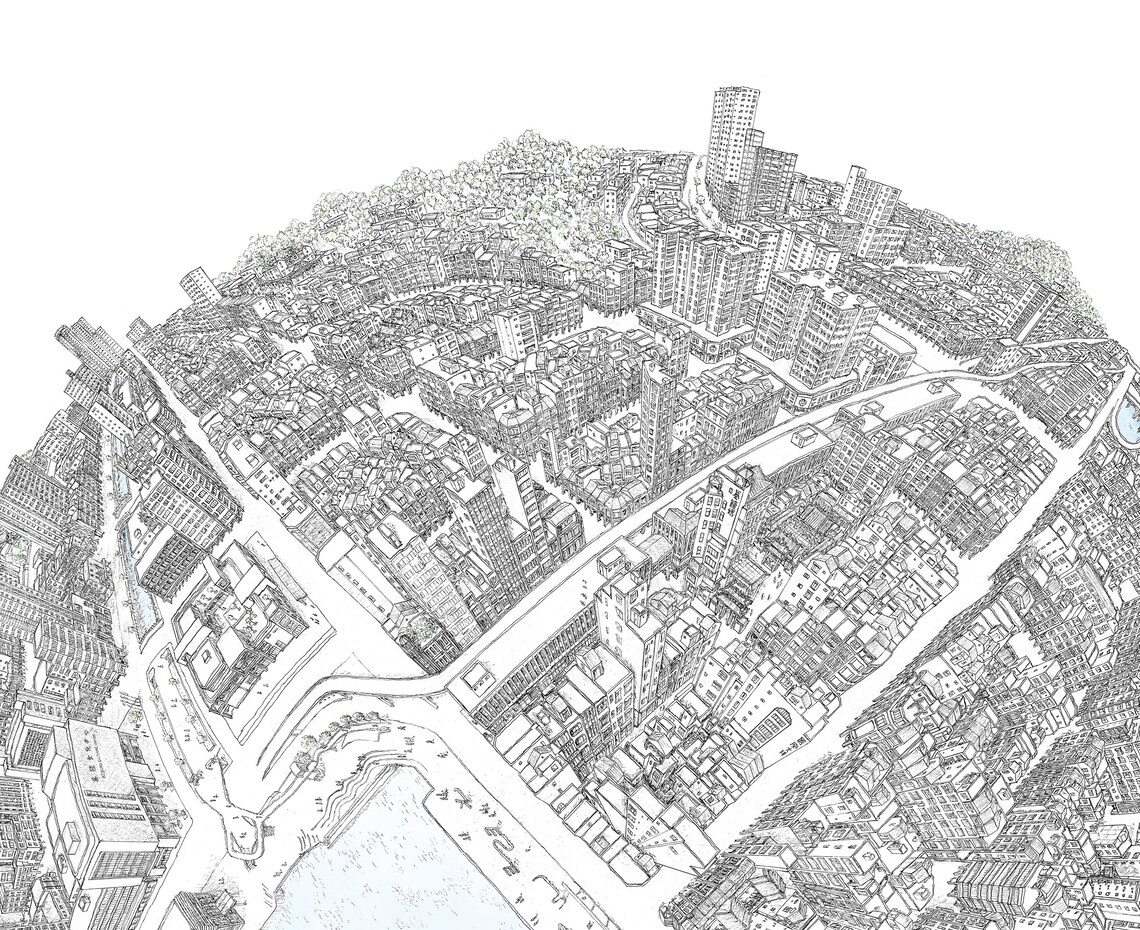 Keelung City, Taiwan. Hand Drawn City Map. Poster, Fabric, and Canvas ...