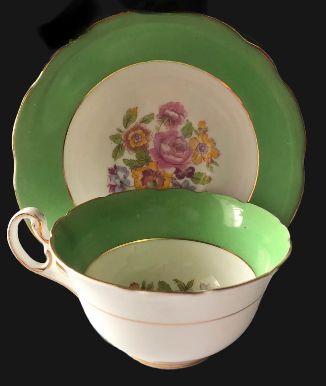 VINTAGE FOLEY, CUP Saucer Set, English Tea Room, Bone China, Tea Cups ...