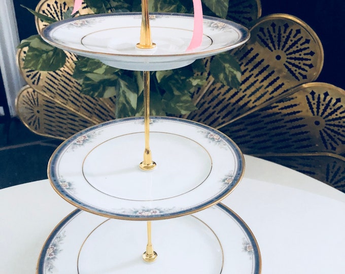 WEDDING CAKE STAND 3 Tier Serving Tray Noritake Ontario - Etsy