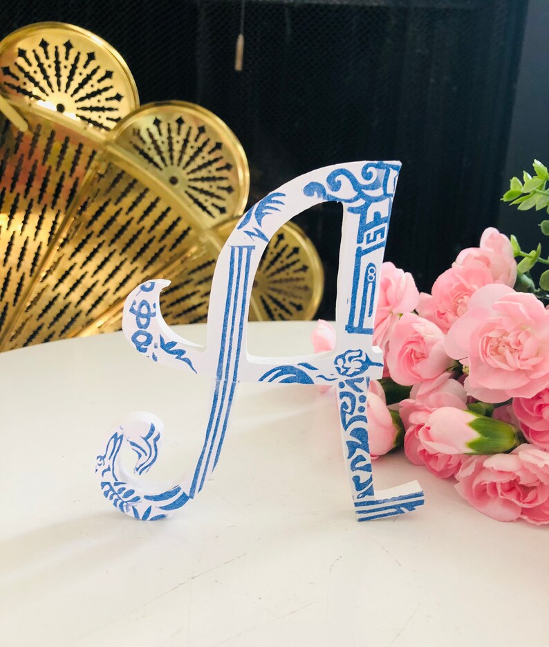 BLUE WHITE CHINOISERIE Decor Letter Sign Gift Idea Wood - Etsy