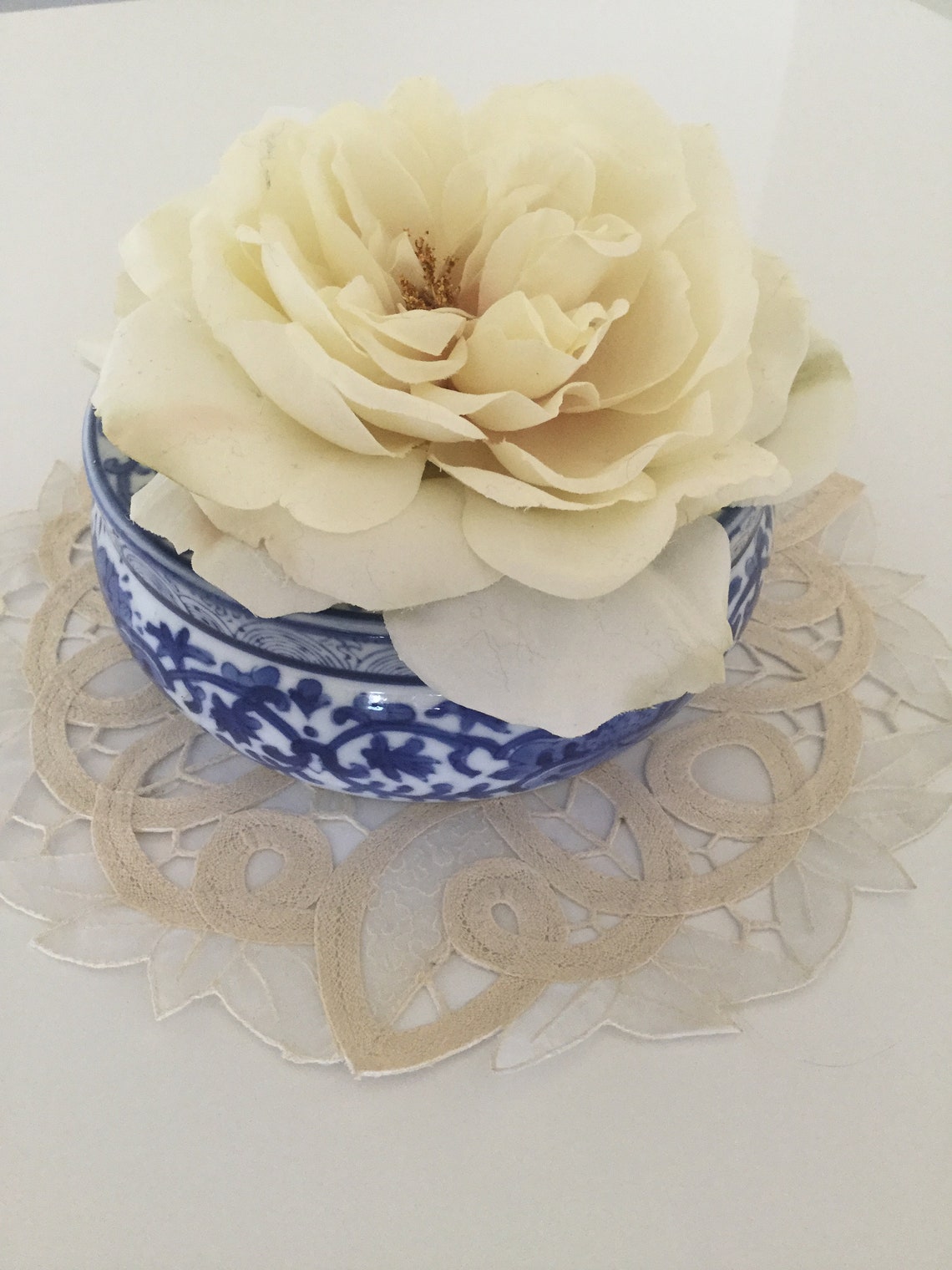 Vintage Buttenburg lace Round doily Napkin Ivory Round Table | Etsy