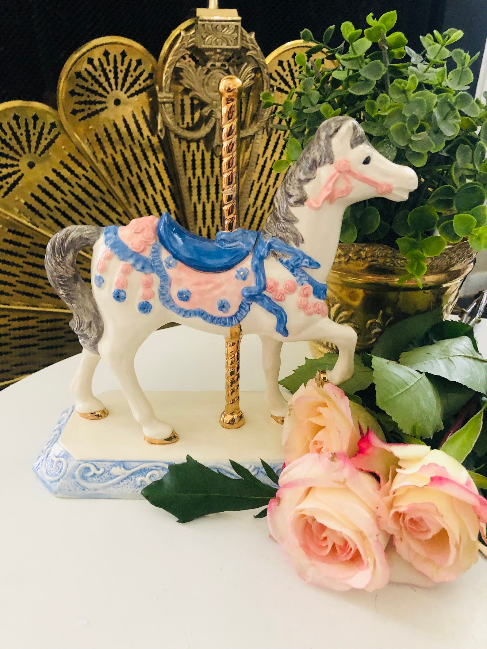VINTAGE CAROUSEL HORSE Collectible Porcelain Figurine Shabby - Etsy